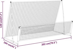 vidaXL Fotbalový rebounder 2 v 1 202 x 104 x 120 cm ocel [93373]