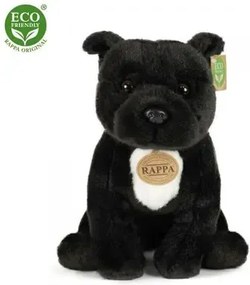RAPPA Plyšový pes stafordšírský bulteriér 30 cm černý / ECO-FRIENDLY /