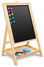 Allboards,Dřevěná, otočná křídová tabule na kreslení pro děti, magnetická, výška 79 cm,KIDS-EASEL02