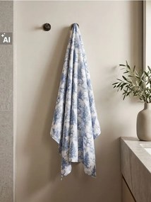 Sinsay - Bavlněný ručník se vzorem zimního lesa a jelenů - bílá