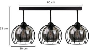 Přisazený lustr SOLO BLACK 3xE27/60W/230V