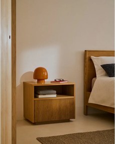 Oranžová stolní lampa se skleněným stínidlem (výška 20 cm) Reig – Kave Home
