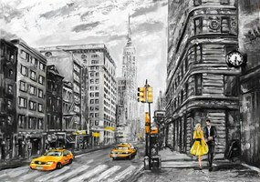 Postershop Fototapeta vliesová: New York (malovaný) - 184x254 cm