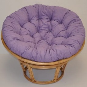 Ratanový papasan průměr 115 cm - polstr fialový melír