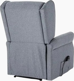 TV křeslo ušák STILO PLUS s elektrickým polohováním — látka, šedá, nosnost 130 kg