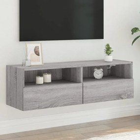 Nástěnná TV skříňka šedá sonoma 100x30x30 cm kompozitní dřevo - Default Title