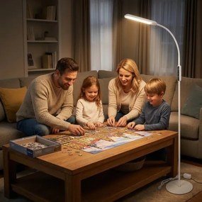 LED Stmívatelná stojací lampa TEILO LED/10W/230V 3000/4000/6500K bílá + DO