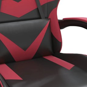 Herní židle černá a vínová umělá kůže,  3143849