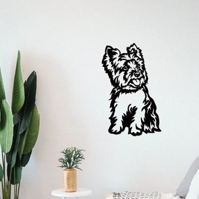 dřevo života Dřevěná dekorace psa Jorkšírský teriér Zvolte rozměr (cm): 19x30, Zvolte barvu dekoru: Černá