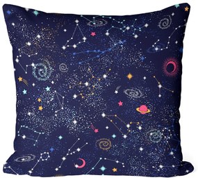 Polštář z mikrovlákna Kosmická souhvězdí - souhvězdí, hvězdy a planety na obloze