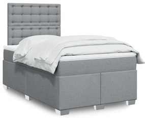 Box spring postel s matrací světle šedá 120 x 200 cm textil 3290469