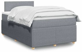 Box spring postel s matrací světle šedá 120x190 cm textil 3287388