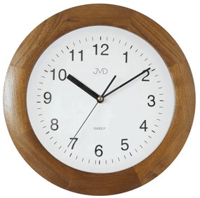 JVD Netikající tiché dřevěné nástěnné hodiny JVD NS7017.1