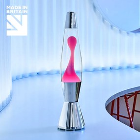 Mathmos Astrobaby, originální lávová lampa, 1x28W, čirá s růžovou lávou, 43cm