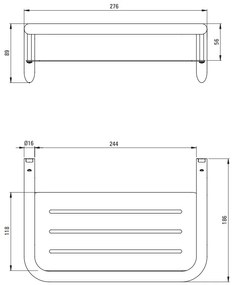 Deante SILIA, koupelnový koš do sprchy, titan, DEA-ADI_D551
