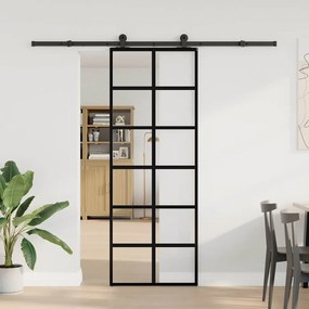 Posuvné dveře s kováním 76x205 cm ESG sklo a hliník 3332842