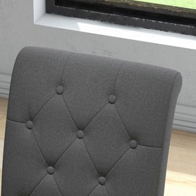 HOMCOM Sada 2 jídelních židlí – Kuchyňská židle s pohodlnými dřevěnými nohami, 47 x 61 x 101 cm, tmavě šedá
