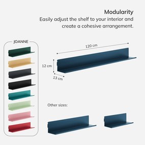 Polička na zeď JOANNE 1200 mm, Modern: tmavě modrá
