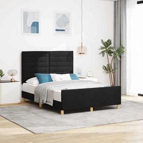 Rám postele s čelo Černá 140 x 190 cm textil 3344650