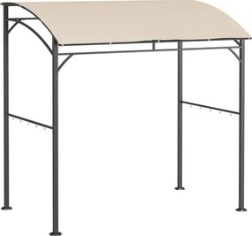 Outsunny altán na grilování Zahradní altán se stříškou na grilování odolnou proti UV záření, ocelový rám a háčky, polyester, béžová barva, 215x150x22…