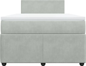 Box spring postel s matrací světle šedá 120 x 200 cm samet 3290004