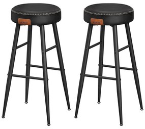 Kolekce EKHO – Sada barových židlí 2 ks, černá barva