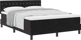 Postel s boxspringem s matrací s čelo Černá 140 x 190 cm samet 3339106