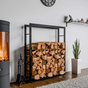 Stojan na palivové dřevo Keri V2 25x100x150 – černá