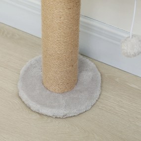 PawHut Kočičí škrabadlo, 5úrovňový design, hračky, sisalové sloupky, plyšová látka, světle šedé