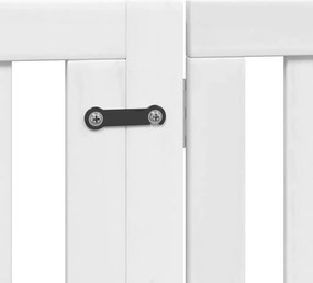 Zábrana pro psy s dvířky skládací 8 panelů bílá 640 cm topol 3155674