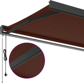Automatická zatahovací markýza hnědá 350 x 250 cm 3215734