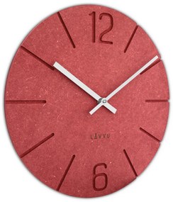 LAVVU Červené design hodiny Natur vyrobené v Čechách ⌀34cm LCT5023