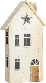 Dekorace Sněhový domeček 25cm bílý béžový