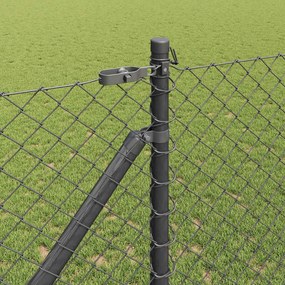 Řetězová plotová konstrukce s hroty 10 x 1,4 m Šedá Síťovina 3351179