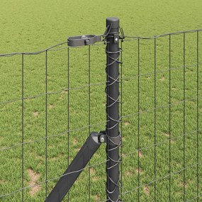 Euro plotové kotvení 25 x 1 m Ocel potažená PVC Šedá Síťovina 3350414
