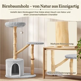 Škrabadlo pro kočky – světle šedá, 60 cm (délka) × 40,5 cm (šířka) × 104 cm (výška), 104 cm (267786932044)