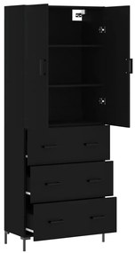 Skříň highboard černá 69,5 x 34 x 180 cm kompozitní dřevo,  3195844
