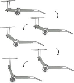 Zahradní lehátko na kolečkách SPRINGOS MOBI šedé