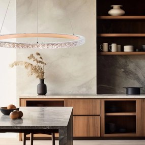 Toolight Závěsné LED osvětlení Crystal LE4 MS009-CP růžová zlatá 59 cm