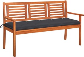 3místná zahradní lavice s poduškou 150 cm masivní eukalyptus 3061011