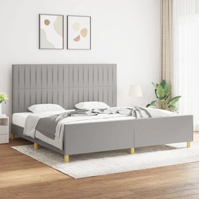 Rám postele bez matrace světle šedý 200 x 200 cm textil 3125243