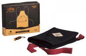 GENTLEMEN'S HARDWARE Pánská kuchyňská zástěra s otvírákem BBQ Utility Apron, černá barva, textil