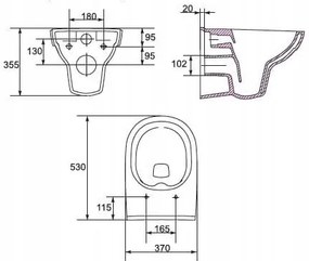 Cersanit City CleanOn, závěsná mísa + antibakteriální toaletní sedátko z duroplastu, bílá, K701-143