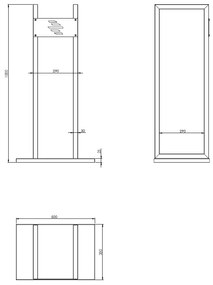 Kovový stojan na dřevo volně stojící 100 cm