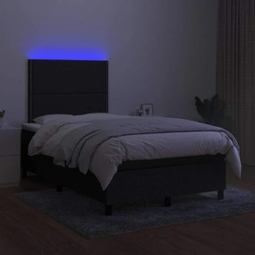 Box spring postel s matrací a LED černá 120 x 200 cm textil 3134783