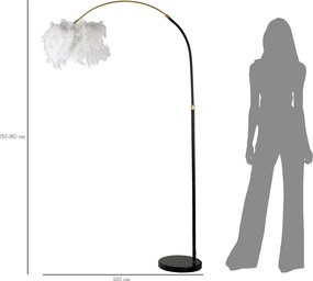 Stojací lampa Plure 180 cm bílá/černá