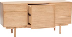 Nízká komoda v dekoru dubu v přírodní barvě 140x65 cm Cube – Hübsch