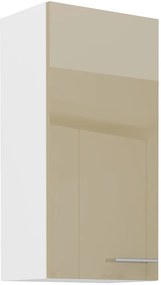 STL 45 cm skříňka horní jednodveřová LARA (výška 90 cm) Barevné provedení: Bílá / Šedý lesk