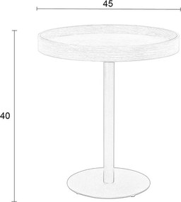 Kulatý odkládací stolek s deskou v dubovém dekoru ø 40 cm Yuri S – White Label