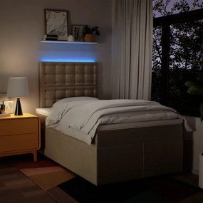 Box spring postel s matrací krémová 120x200 cm textil 3292774
